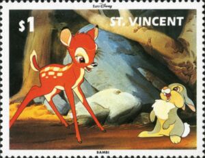 Stamp: Bambi (Saint Vincent and The Grenadines(Disney - Opening of Euro ...