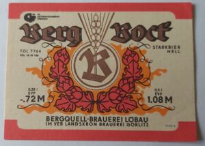Drink Label: Berg Bock (VEB Landskron Brauerei Görlitz, Germany ...
