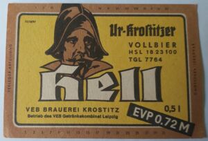 Drink Label: Hell (VEB Brauerei Krostitz, Germany, Democratic Republic ...