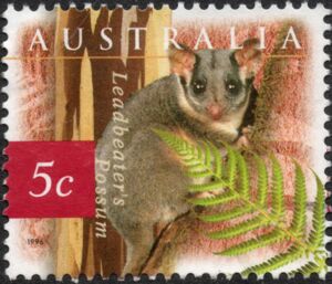 Stamp: Leadbeater's Possum (Gymnobelideus leadbeateri) (Australia(Fauna ...