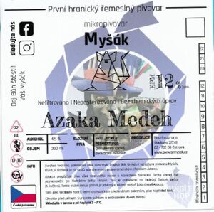 Drink Label: Azaka Medeh 12° (Minipivovar Myšák, Czech RepublicCol:CZ ...