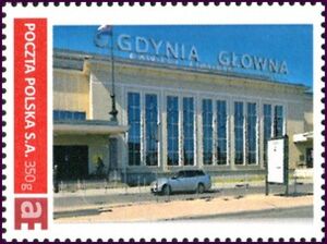 Stamp: Gdynia - Gdynia Główna railway station (Poland: Personalized ...