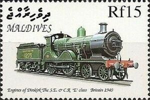 Stamp: S.E. and C.R. Class E Steam Locomotive, Great Britain, 1940 ...