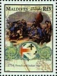 Stamp: French and English War in India, 1754 (Maldives(Millennium) Mi ...