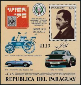 Stamp: Ferdinand Porsche (Paraguay(Events and Anniversaries 1975) Mi:PY ...