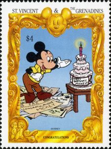 Stamp: Mickey - Congratulations (Saint Vincent and The Grenadines ...