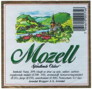 Drink Label: Mozell (Arendal Bryggeri, NorwayCol:NO-SODA-000048 🏷️