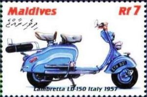 Stamp: 1957 Lambretta LD-150 (Maldives(Motorcycles (2000)) Mi:MV 3529 ...