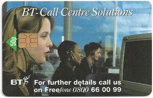 Phonecard: BT Call Centre Solutions (British Telecom, United Kingdom of ...