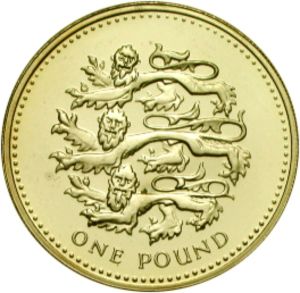Coin: 1 Pound (Three Lions of England) (United Kingdom of Great Britain ...