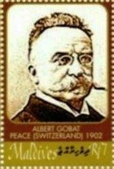 Stamp: Charles Albert Gobat (Maldives(Nobel Prizes, 100th Anniversary ...