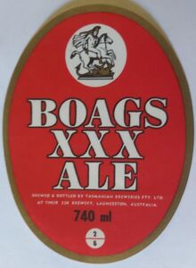Drink Label: Boags XXX Ale (J. Boag And Son Brewing LTD., AustraliaCol ...