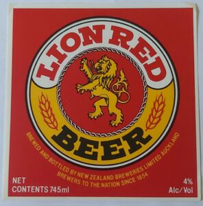 Drink Label: Lion Red Beer (Lion Breweries - NZ (Lion Co.), New ...