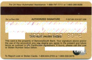 Bank Card: BancorpSouth (BancorpSouth Bank, United States of AmericaCol ...