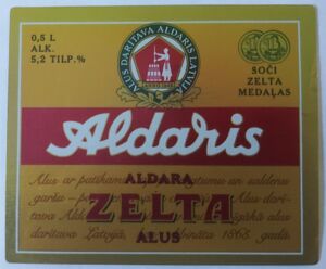 Drink Label: Aldaris Zelta (Aldaris, LatviaCol:LV-BEER-000168