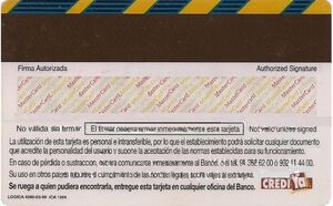 Bank Card: Banco Financiero (Banco Hispano Americano, SpainCol:ES-MC-0437