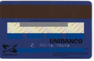 Cartões de bancos: Unibanco (Unibanco, Brasil) Col:BR-MC-0004