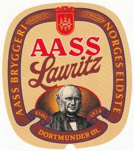 Etiqueta de bebida: Lauritz (Aass Brewery, NoruegaCol:NO-BEER-000166