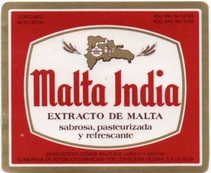 Etiqueta de bebida: Malta India (Cerveceria Vegana S.A., República ...