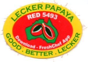 Fruit Sticker: Lecker Papaw Red 5493 (AustraliaCol:AU-FR-00092 🍎