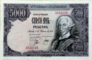 Banknote: 5,000 Pesetas (Spain) (1976 Issue) Wor:P-155a