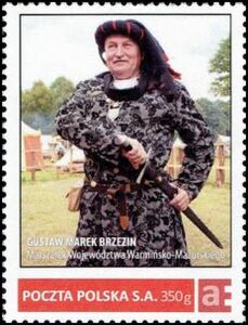 Timbre: Gustaw Marek Brzezin, Marshal of the Warmińsko-Mazurskie Voi (Pologne : Timbres ...
