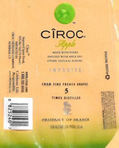 Drink Label: Cîroc Apple (Diageo, United Kingdom of Great Britain ...