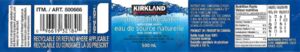 Drink Label: Kirkland Signature Natural Spring Water (Costco Wholesale ...