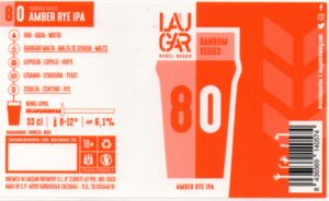 Etiqueta de bebida: Random series 80 Amber rye ipa (Laugar Brewery S.L ...