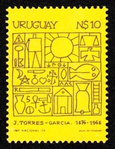Stamp: Drawing by J.Torres (1874-1948) (Uruguay(Joaquin Torres Garcia ...