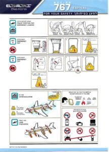 Safety Card: Boeing 767 - EAP/EAL (El Al, IsraelCol:ELY-IL-0014