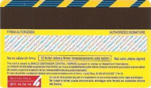 Bank Card: Santander Light - 2 (Banco de Santander, SpainCol:ES-MC-0151