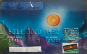 Bank Card: Platinum Discover (MBNA America Bank, United States of ...