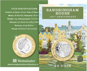 Coin: 2 Pounds (Sandringham House 150th Anniversary) (Jersey(1954~2020 ...