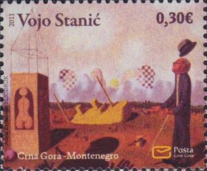 Stamp: Vojo Stanic painting (Montenegro(Art 2011) Mi:ME 256,Yt:ME 259 ...