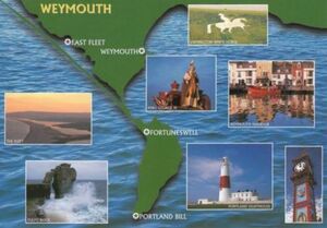 Postcard: Map of Weymouth Area (United Kingdom of Great Britain ...