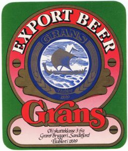 Etiqueta de bebida: Export beer (Grans Brewery, NoruegaCol:NO-BEER-000218