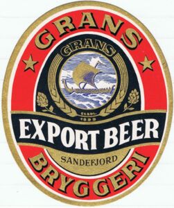 Drink Label: Export beer (Grans Brewery, NorwayCol:NO-BEER-000226