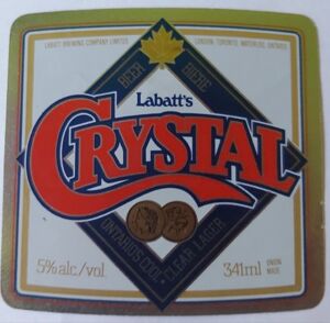 Drink Label: Crystal Labatts (Labatt Brewing Co., CanadaCol:CA-BEER ...