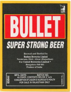 Etiqueta de bebida: Bullet super strong beer (Rochees Brewing, IndiaCol ...