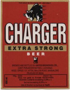 Drink Label: Charger extra strong (Punjab Breweries, India, RepublicCol ...