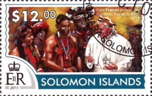 Stamp: Pope Francis' Journeys (Solomon Islands(Pope Francis (2015.1 ...