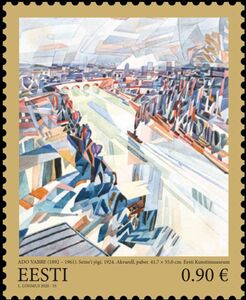 Stamp: River Seine, by Ado Vabbe (1924) (Estonia(Treasures from the ...
