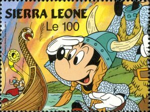Stamp: Mickey Mouse as Viking in Newfoundland (Sierra Leone(Disney ...