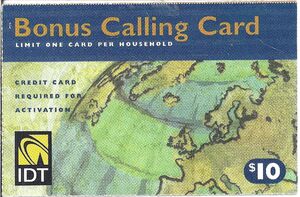 Phonecard: Bonus Calling Card -Credit card required for activation (IDT ...