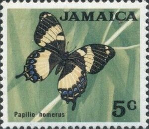 Stamp: Jamaican Giant Swallowtail (Papilio homerus) (Jamaica ...