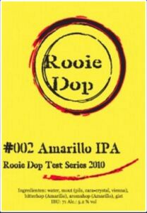 Drink Label: #002 Amarillo IPA (Rooie Dop, NetherlandsCol:NL-BEER-018160