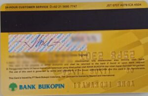 Bank Card: Bank Bukopin - Regular Master (Bank Bukopin, IndonesiaCol:ID ...