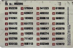 Bank Card: Internet Banking Code Card (Parex Pank, Estonia) Col:EE-GM-0059