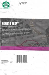 Food Label: Starbucks French Roast (Starbucks Coffee Co., United States ...